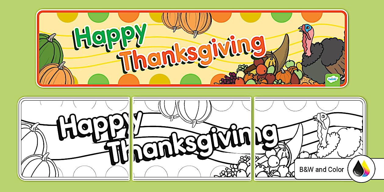 Happy Thanksgiving Banner for 2nd Grade | Twinkl USA