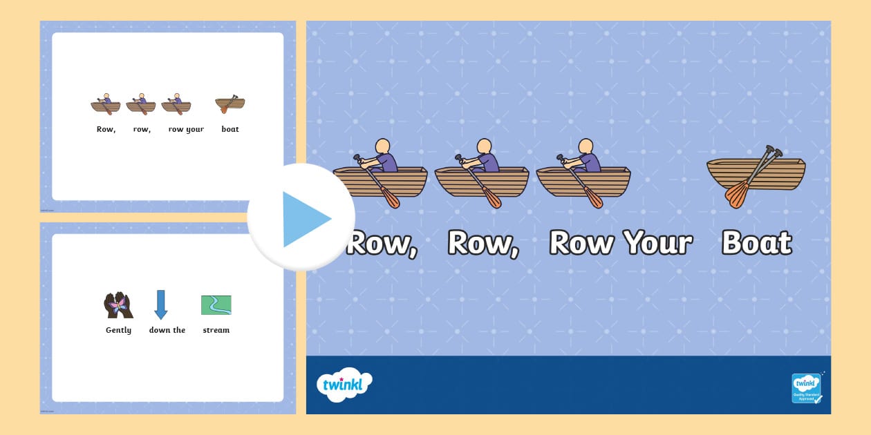 Twinkl Symbols: Row, Row, Row Your Boat PowerPoint - Twinkl