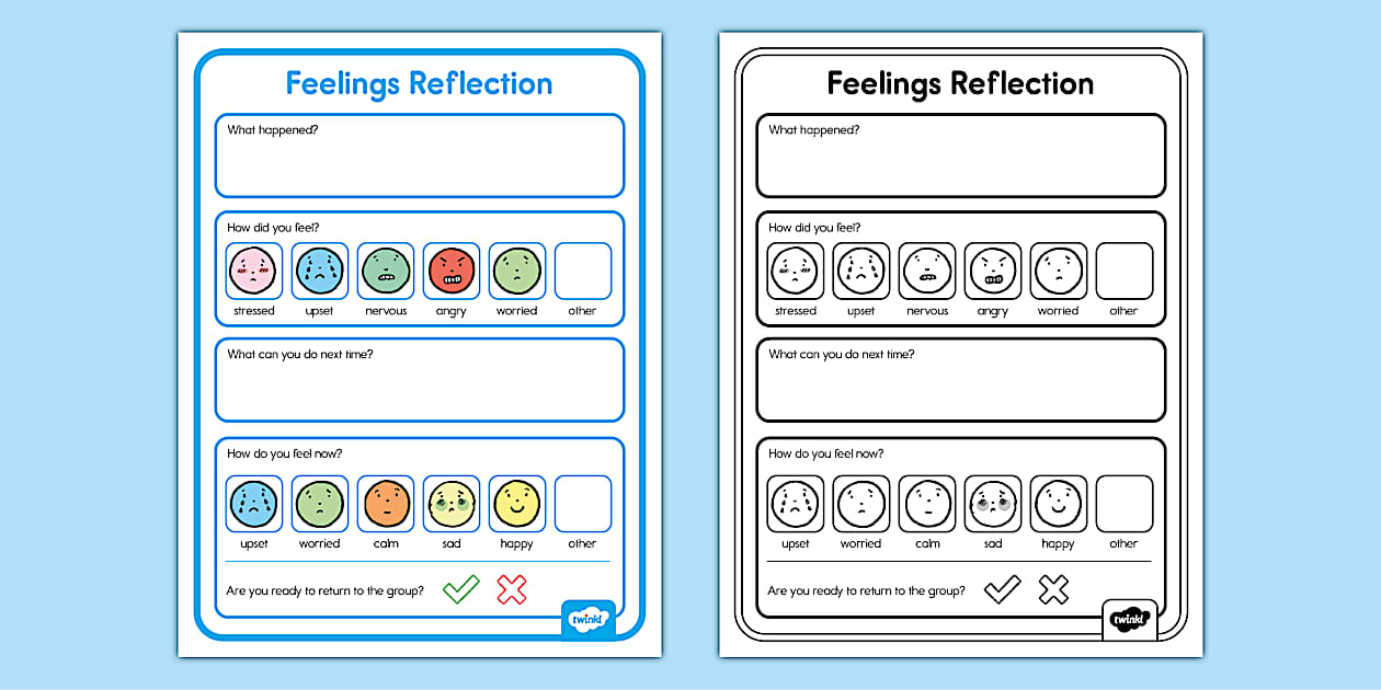 Self Reflection Worksheet | Emotional Wellbeing | Twinkl USA