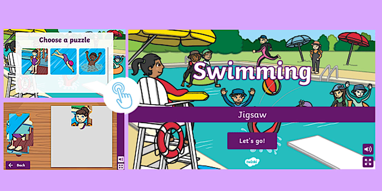 Swimming Interactive Jigsaw (teacher made) - Twinkl
