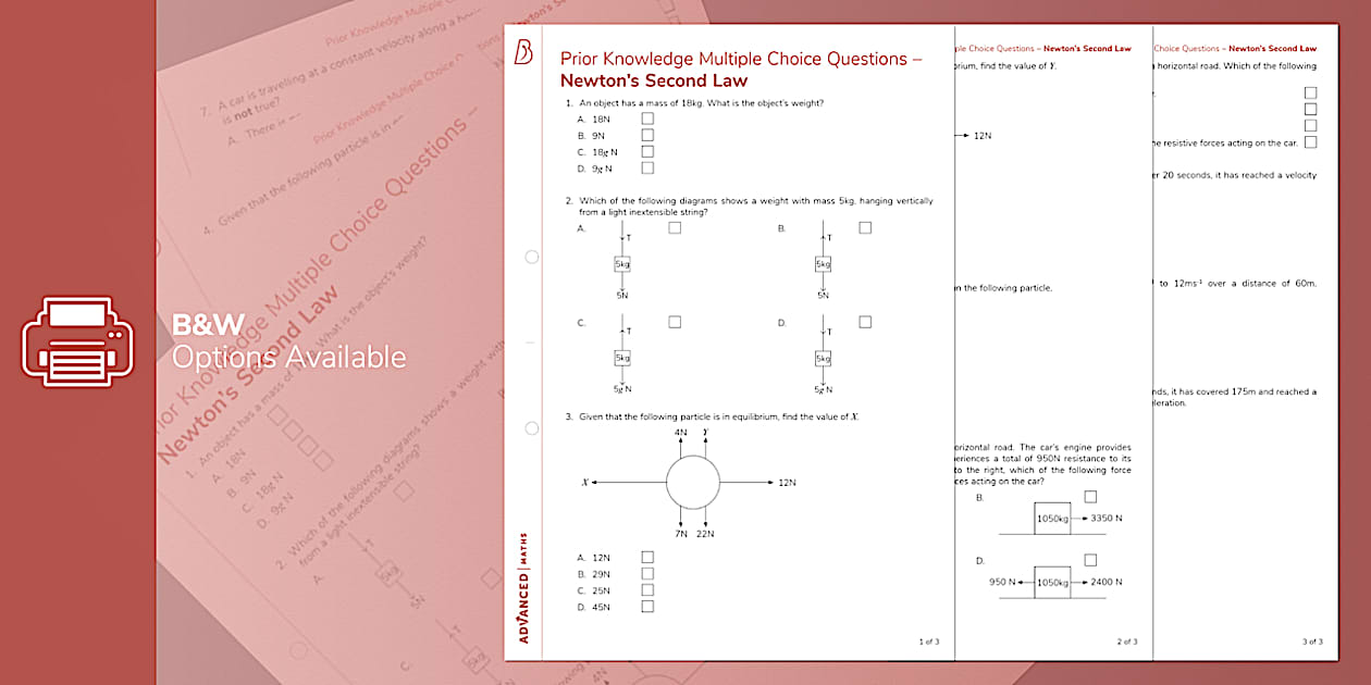 👉 Newton's Second Law Prior Knowledge - Twinkl