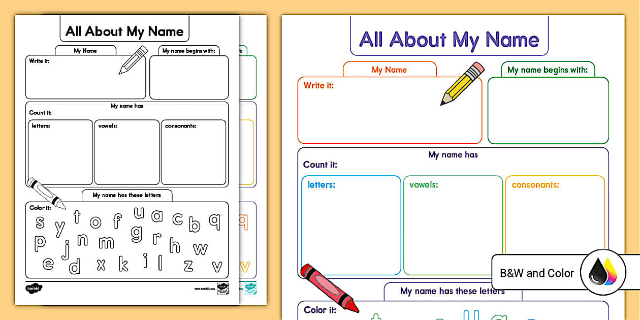 All About My Name Activity (teacher made) - Twinkl
