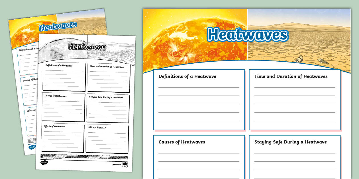 Heatwaves Fact File Template - Twinkl Weather (Teacher-Made)