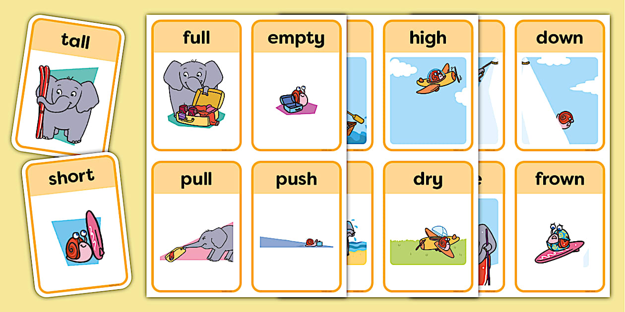 Originals First Words Flashcards: Opposites - Twinkl