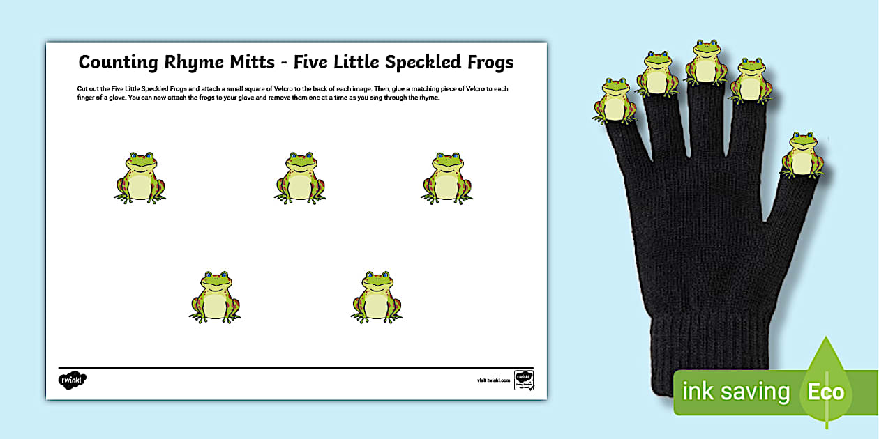 Counting Frogs | Rhyme Mitts | Five Little Speckled Frogs