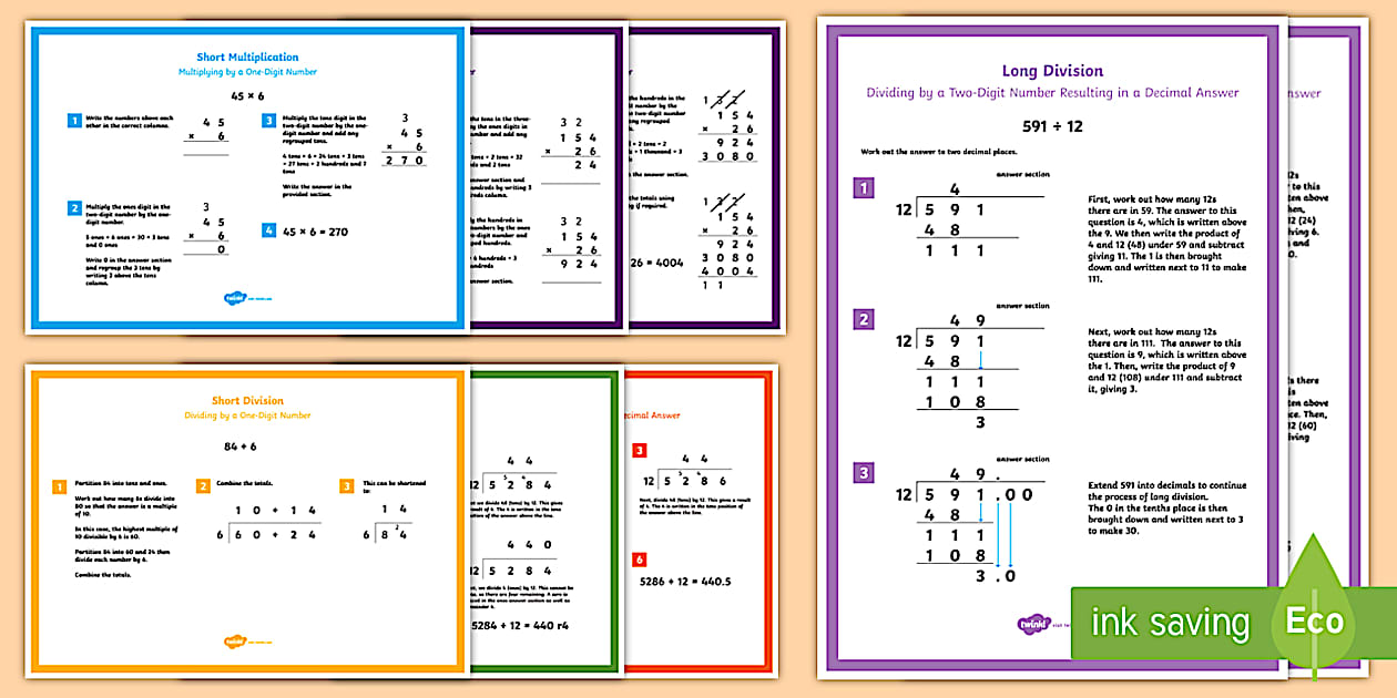 UKS2 Multiplication and Division Strategies Display Posters