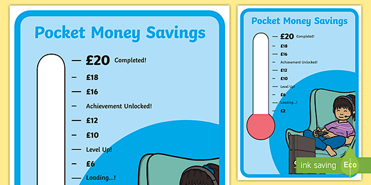 Games Console Themed Pocket Money Savings Chart Poster-Arabic
