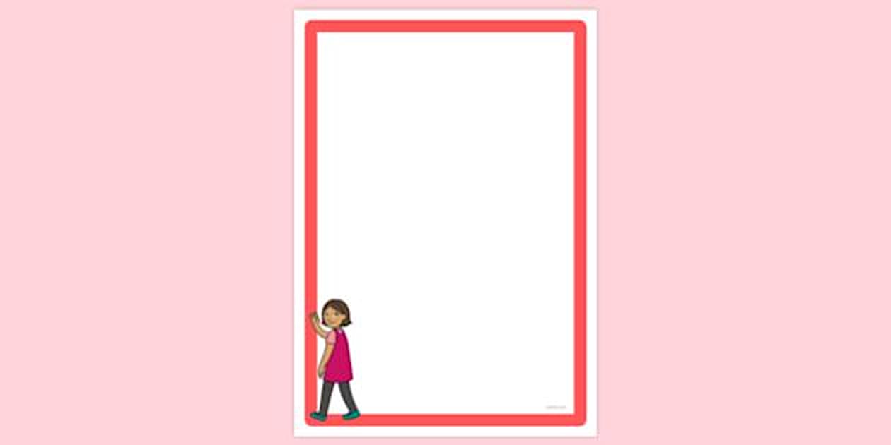 Simple Blank Person Waving Goodbye Page Border | Twinkl