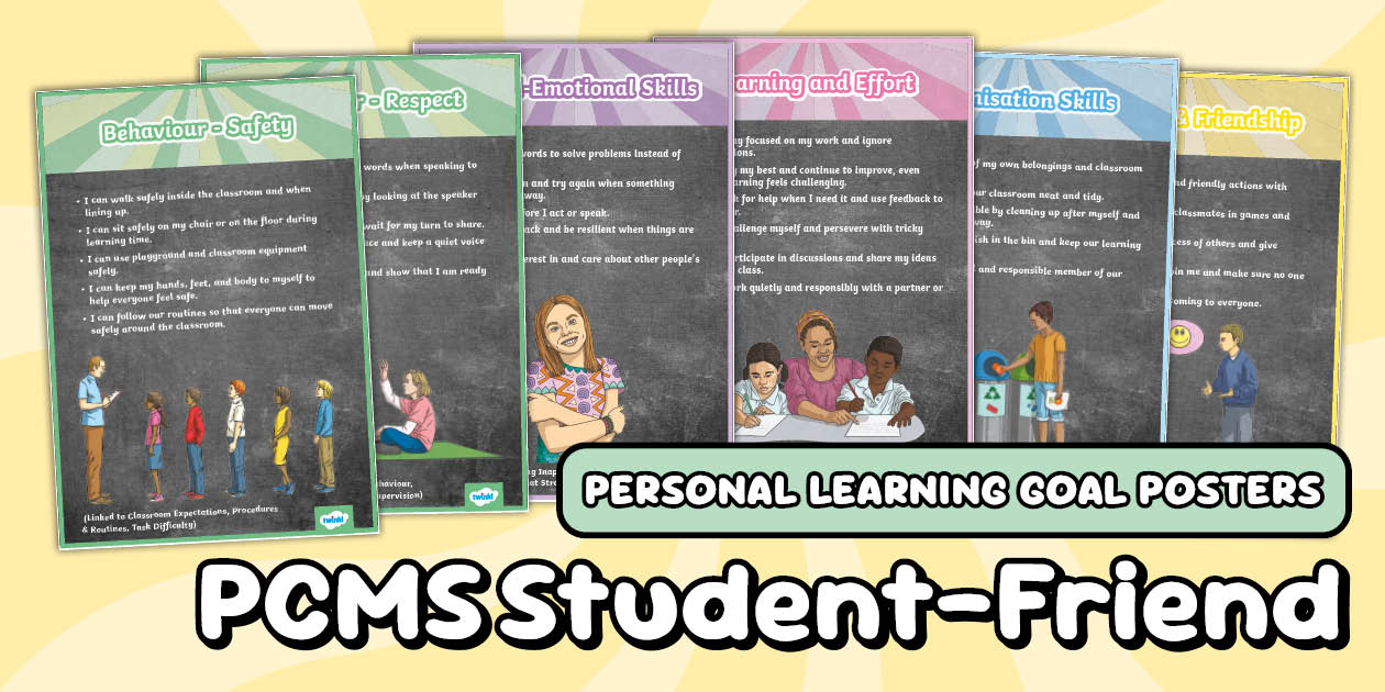 PCMS Student-Friendly Personal Learning Goal Posters