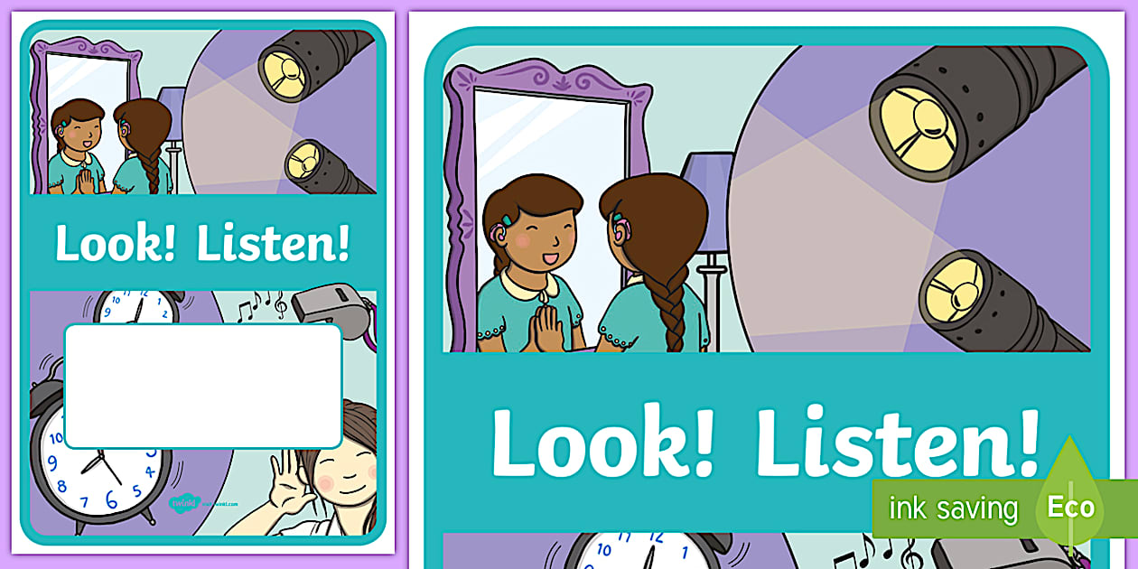 Look! Listen! Book Cover (teacher made) - Twinkl
