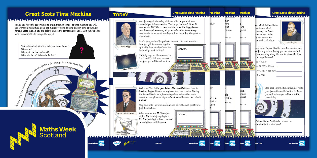 FREE! - Maths Week Scotland: Time Machine Escape Room