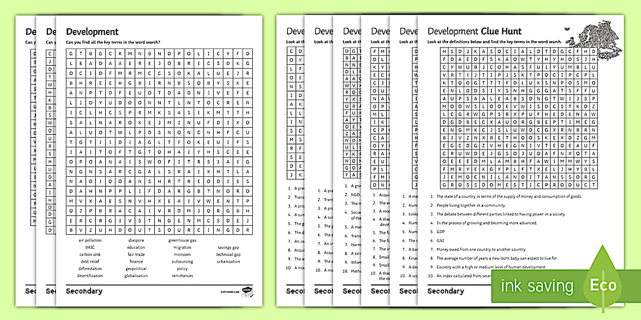 Development Dynamics Word Searches Activity Pack - Twinkl