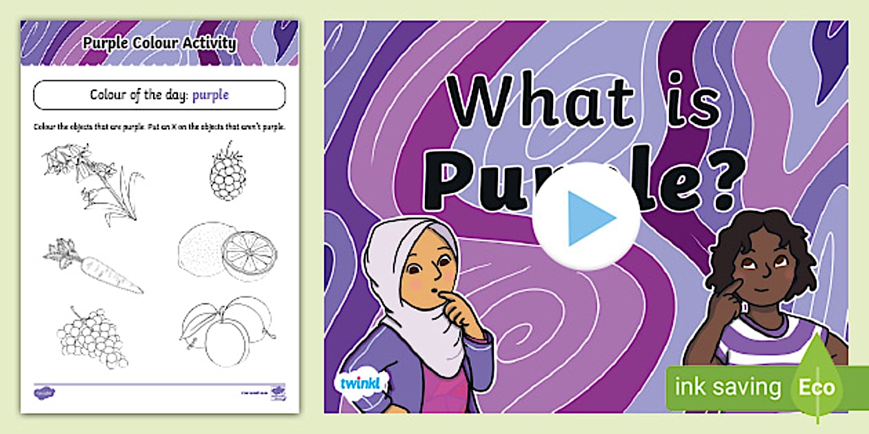 What is Purple Colour Activity Sheet (teacher made) - Twinkl