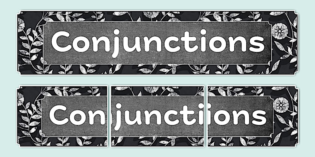 Chalkboard-Themed Conjunctions Display Banner