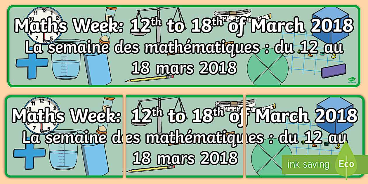 Maths Week Display Banner English/French - Twinkl