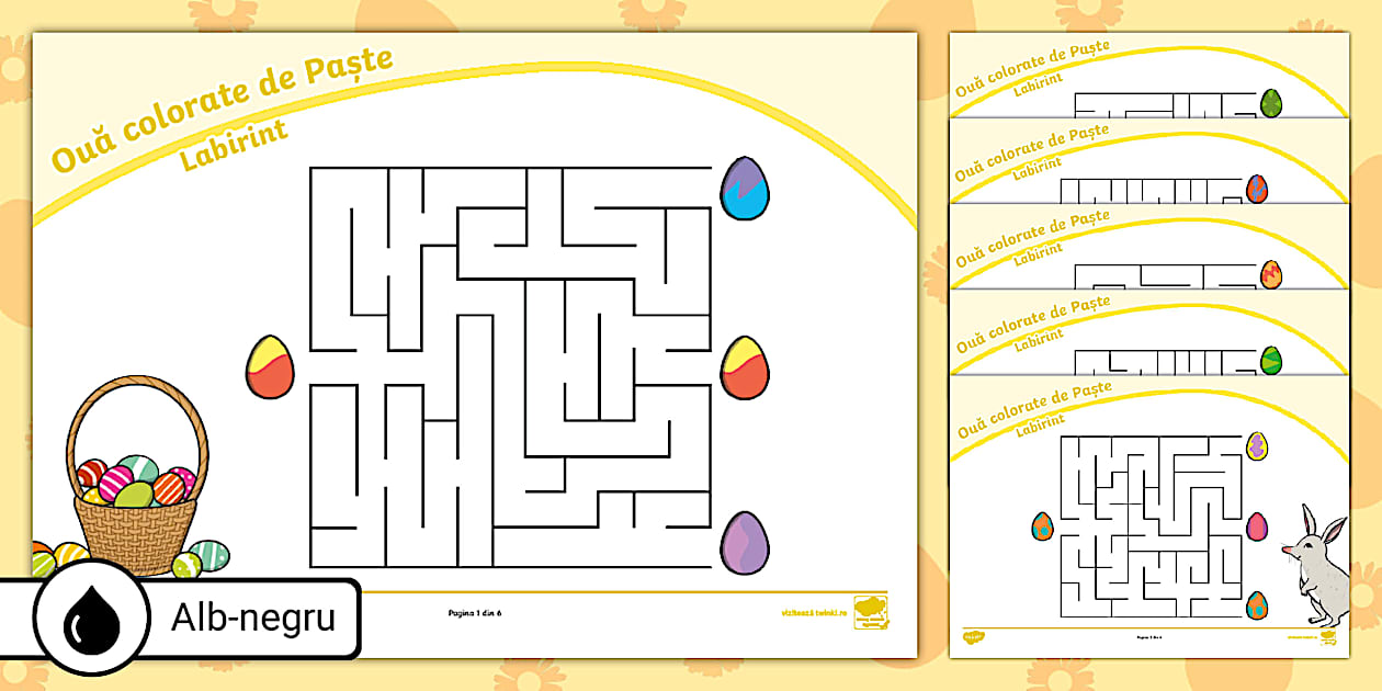 Ouă colorate de Paște – Labirint (teacher made) - Twinkl