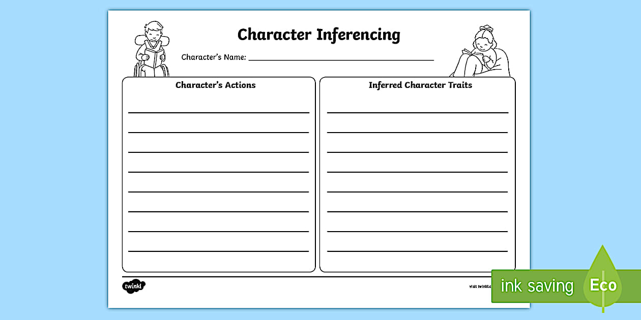 Character Inferencing Comprehension Worksheet (teacher made)