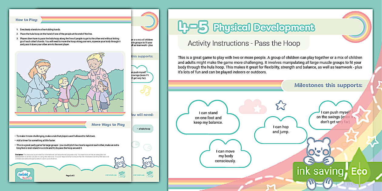 Age 4-5 Physical Development Activity - Pass the Hoop