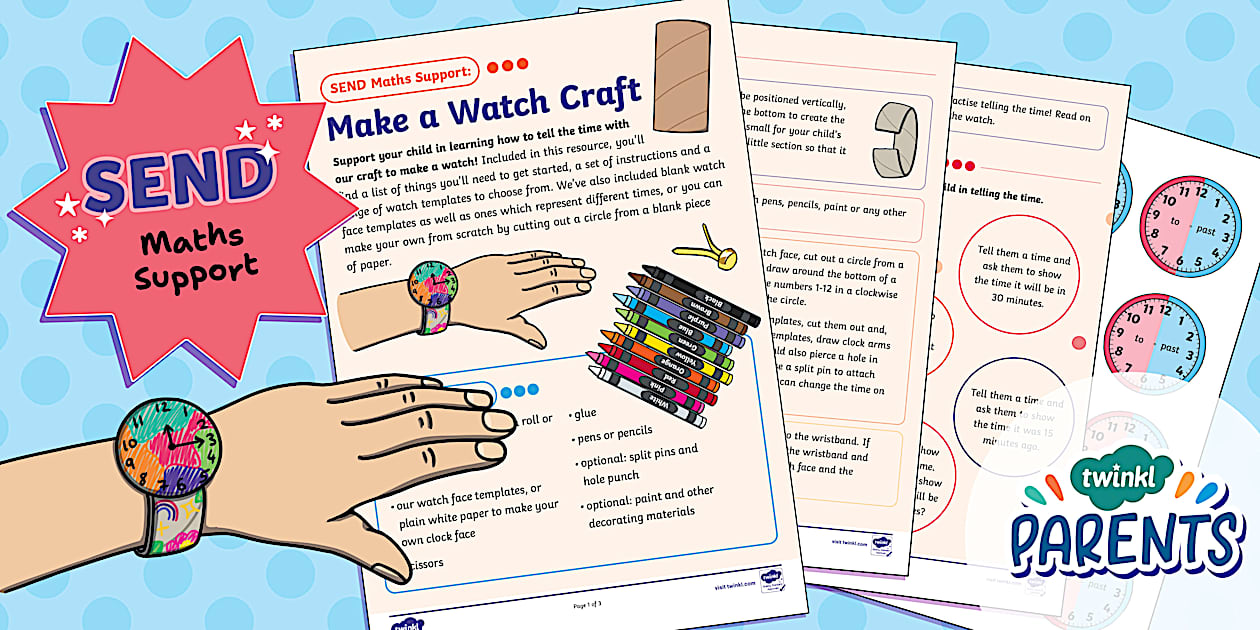 SEND Maths Support: Make a Watch Craft (teacher made)