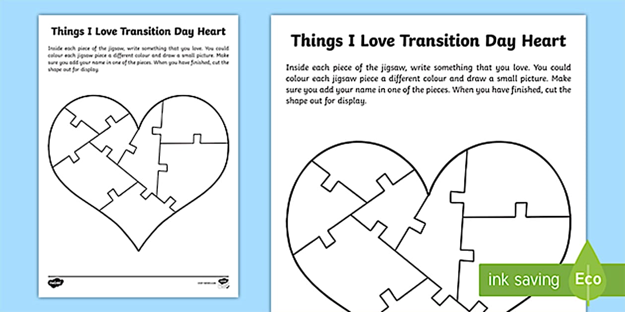 Things I Love Activity Sheet | Transition Activity - Twinkl
