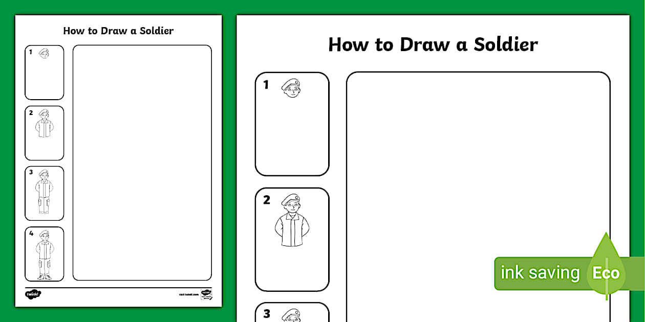 How to Draw a Soldier Activity | Drawing | Art | Twinkl KS1