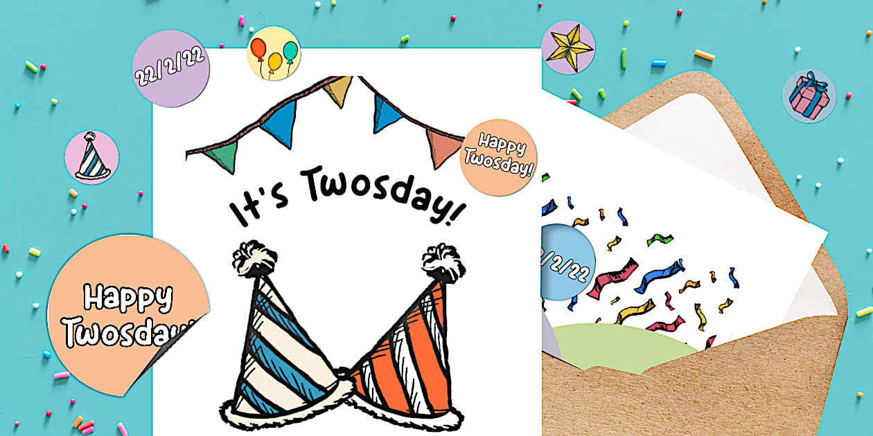 Twosday 22.2.22 - Make a Card - Sticker Activity - Twinkl