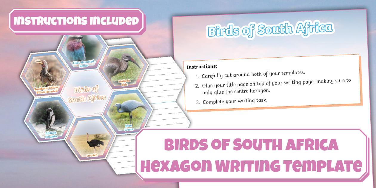 * NEW * Birds of South Africa Hexagon Writing Template