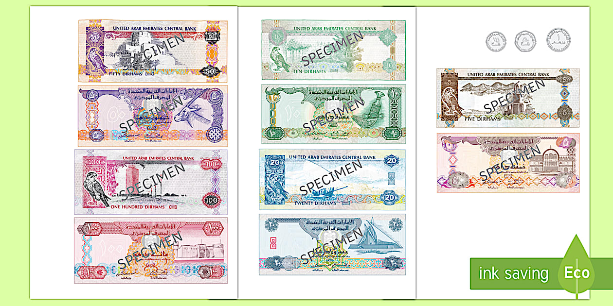 Editable UAE Money Cut-Outs (teacher made) - Twinkl