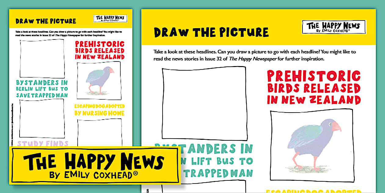 FREE! - Draw the News Picture Activity | The Happy Newspaper 32
