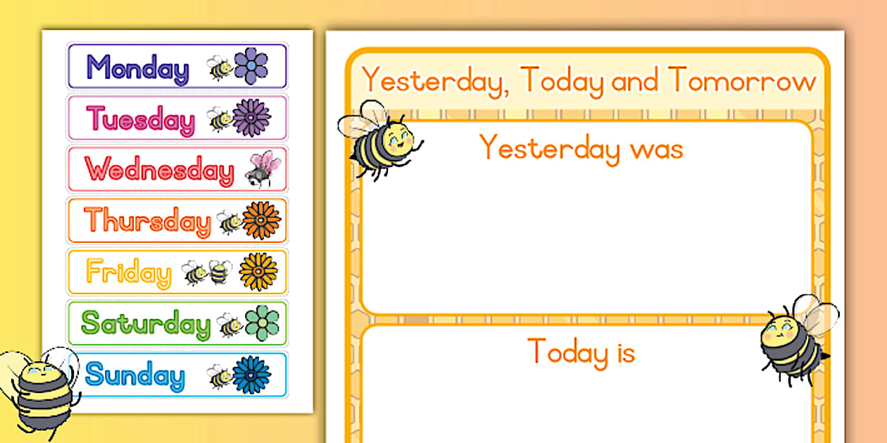 Grade R: Yesterday, Today, Tomorrow Poster (teacher made)