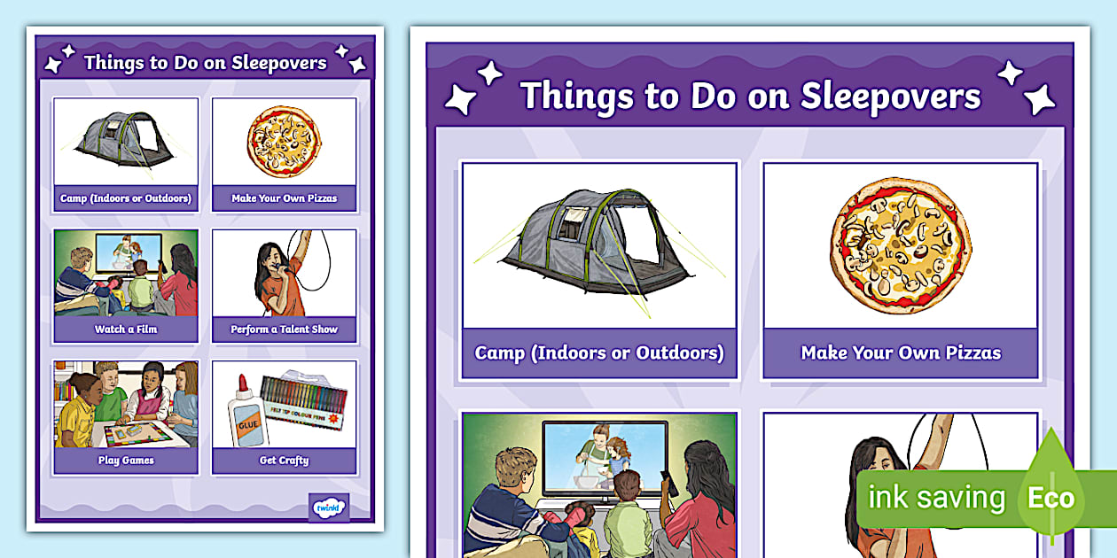 Things to Do on Sleepovers Display Poster (Teacher-Made)