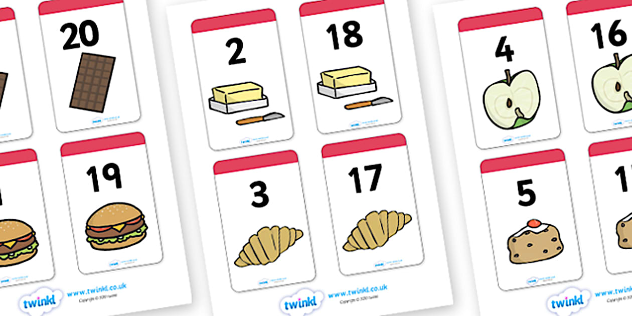 Number Bonds to 20 Matching Cards (Food) (teacher made)