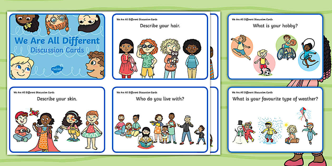 We Are All Different Discussion Cards (Teacher-Made)