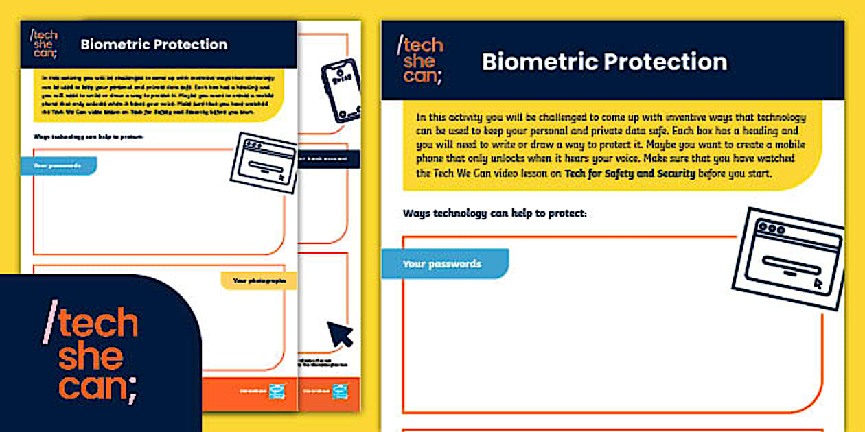 FREE! - Tech We Can: Biometric Protection (teacher made)