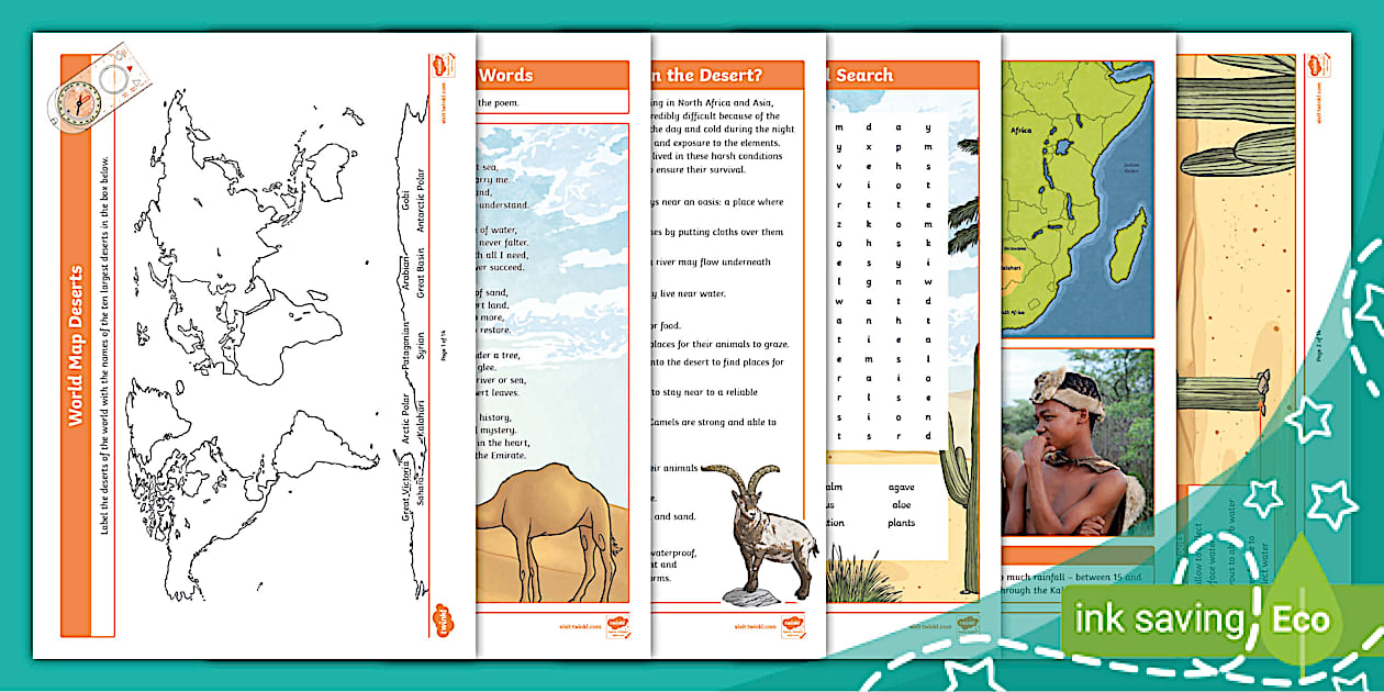 Deserts-Themed Activity Booklet (Ages 9 - 11) (teacher made)