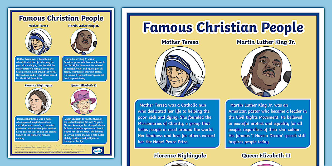 Famous Christian People Display Poster