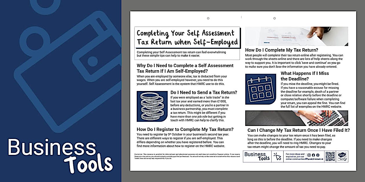 Completing Your Self-Employed Self Assessment Tax Return