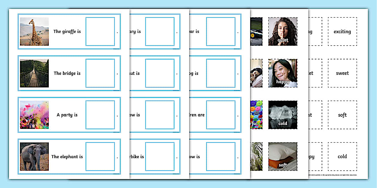 Adjectives Complete the Sentence (teacher made) - Twinkl
