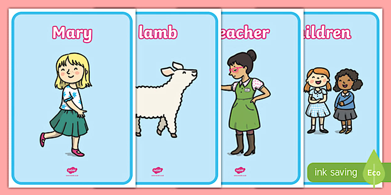 Editable Mary Had a Little Lamb Display Posters - Twinkl