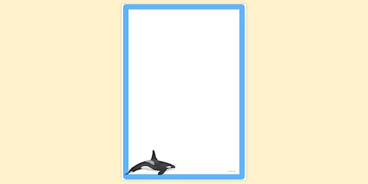 Orca Killer Whale Page Border | Page Borders | Twinkl