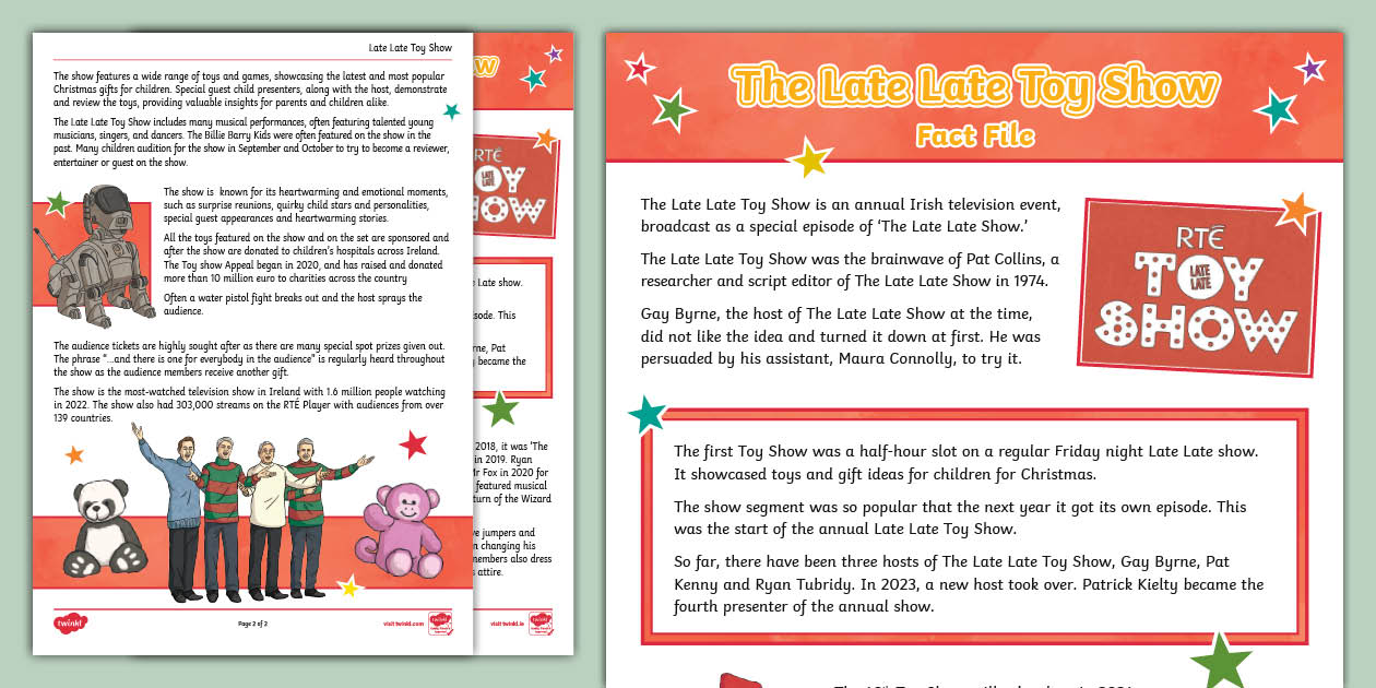 The Late Late Toy Show Facts Sheet - Twinkl Ireland Resource