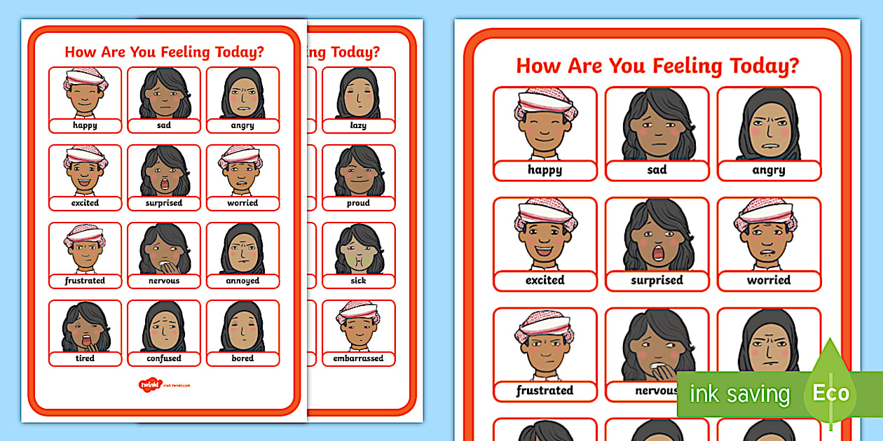 UAE - Topics - Feelings Display Poster (teacher made)