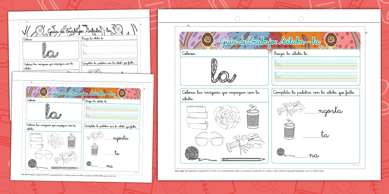 Guía de Trabajo: Sílaba - la (teacher made) - Twinkl
