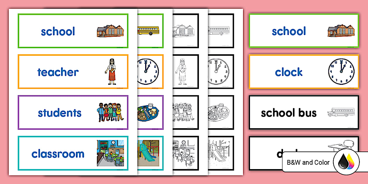 School Word Cards for ELL Newcomers (teacher made) - Twinkl