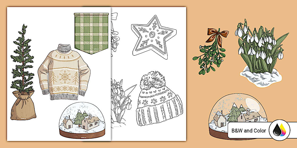 Chic Winter Cutouts (teacher made) - Twinkl