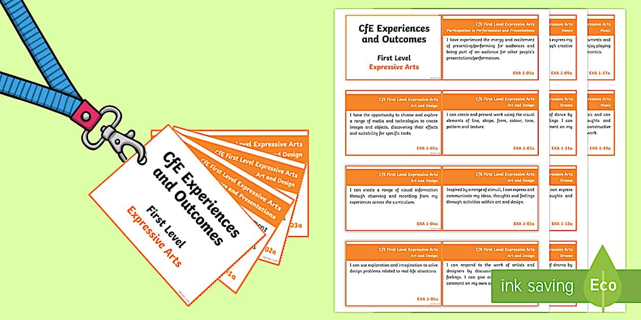 Lanyard-Sized CfE First Level Expressive Arts Experiences and Outcomes ...