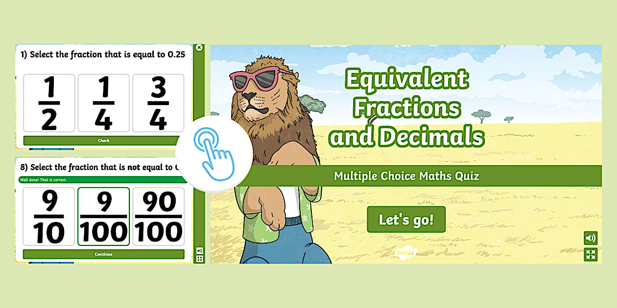 👉 Equivalent Fractions and Decimals KS2 Maths Quiz