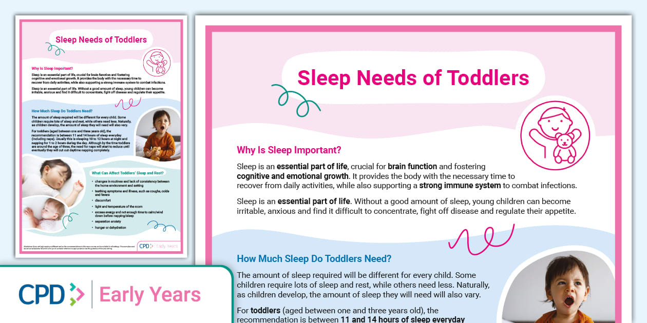 Sleep Needs of Toddlers | Early Years CPD | Poster - Twinkl