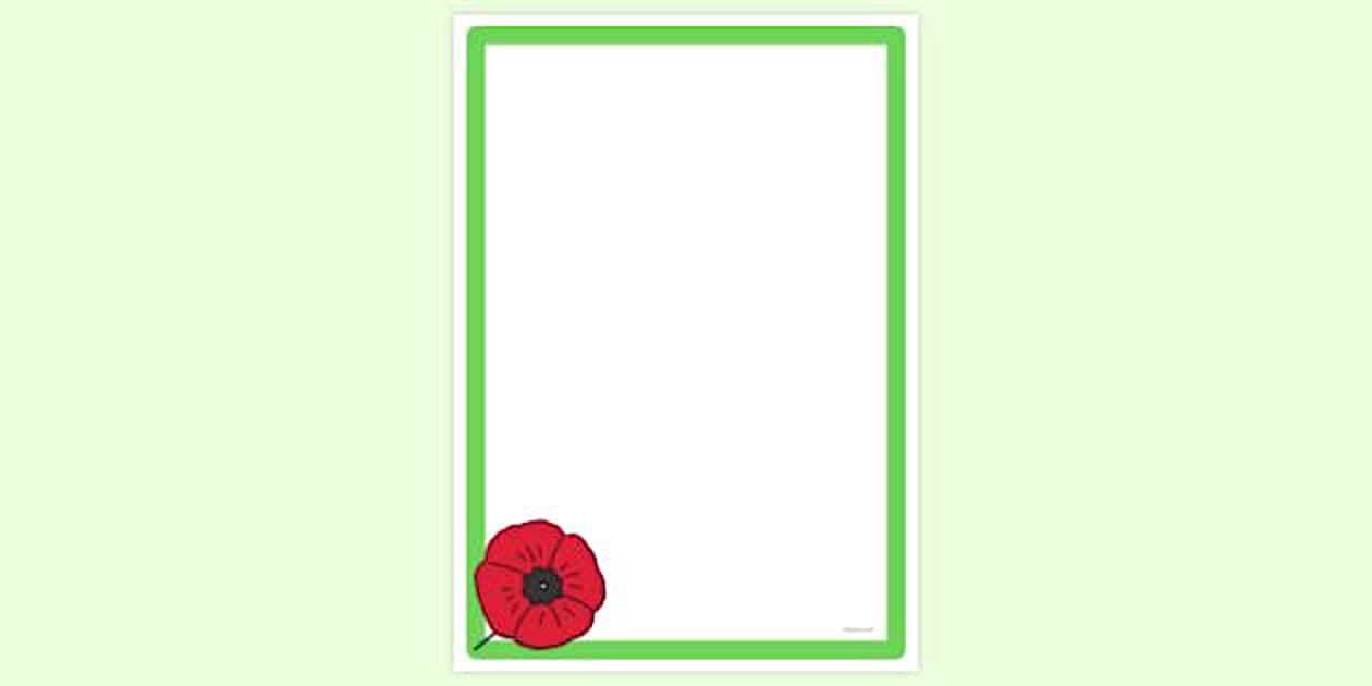 Simple Blank Printable Poppy Page Border | Twinkl - Twinkl