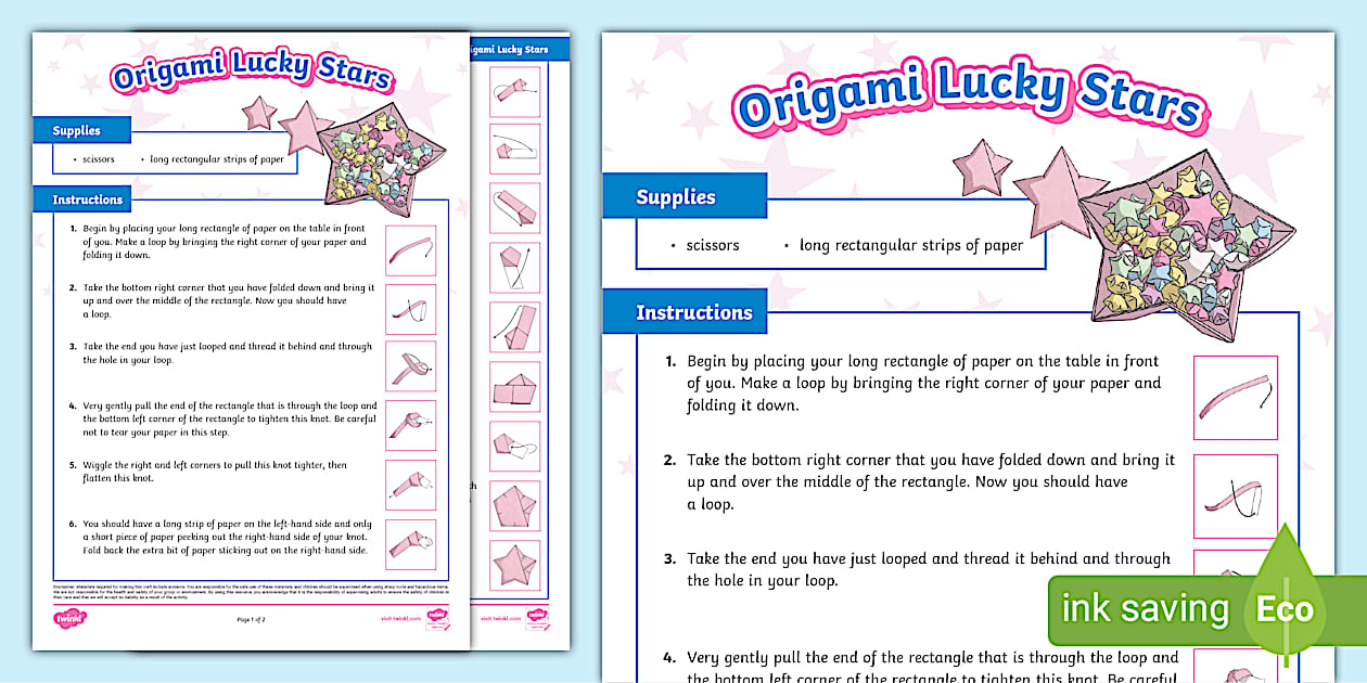 Origami Lucky Stars Instructions